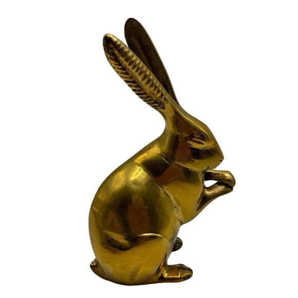 Vintage | Accents | Vintagesolid Brass Bunny Rabbit Praying Figurine ...